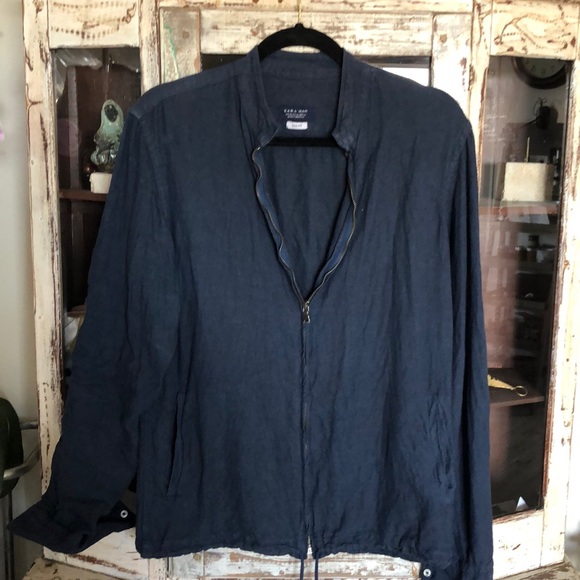 Zara | Jackets & Coats | Zara Zippered Linen Jacket | Poshmark